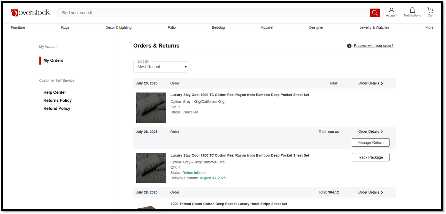 View Your Order History